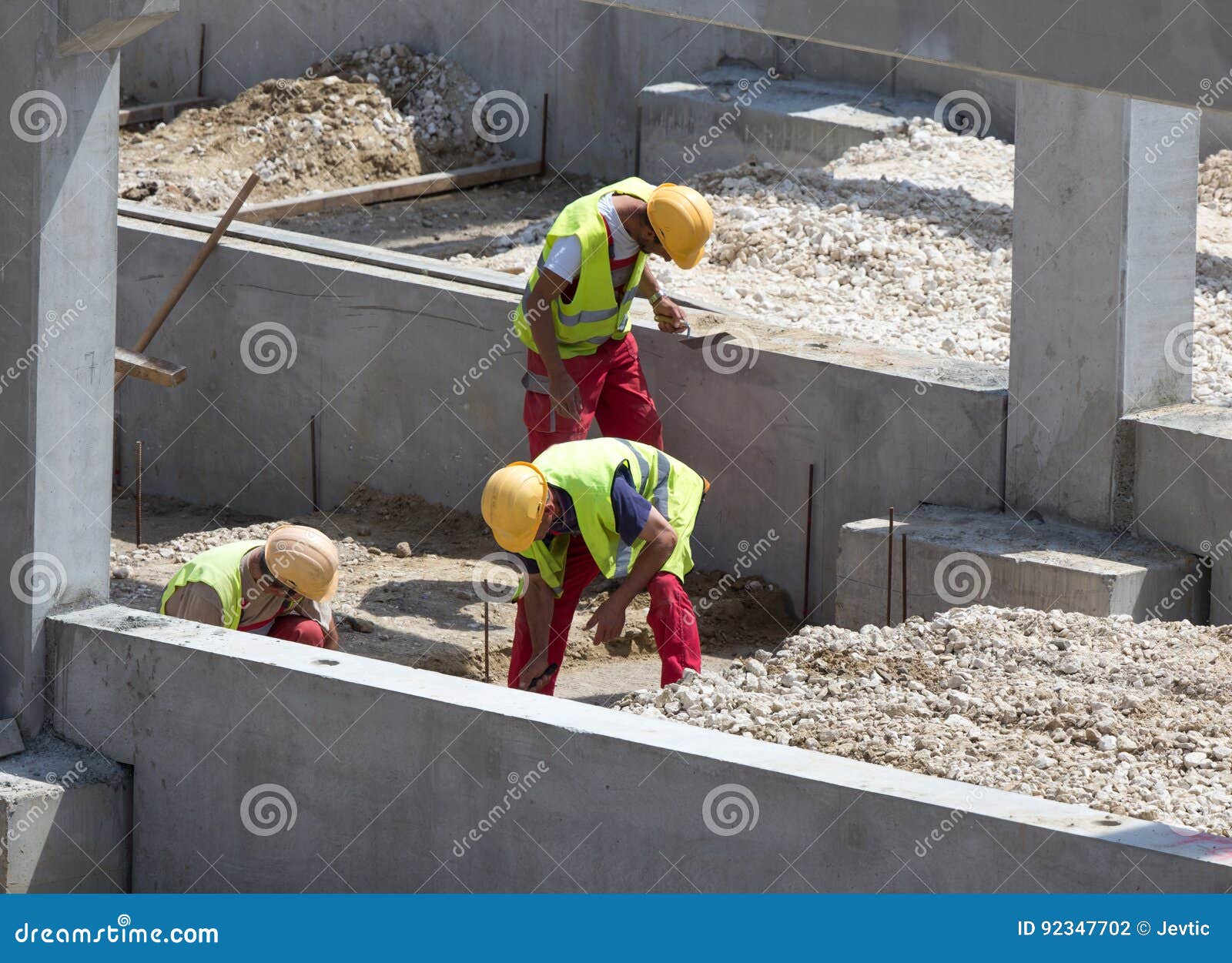 Construction Workers at Building Site Editorial Photography - Image of ...