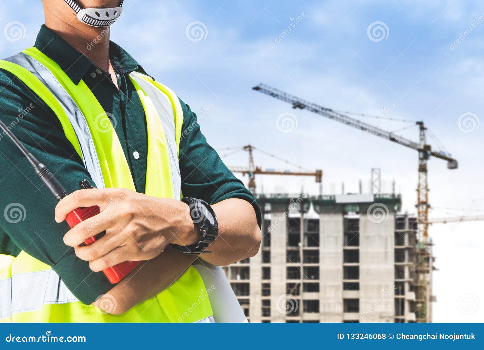 Construction Workers and Building Site Stock Photo - Image of hardhat ...