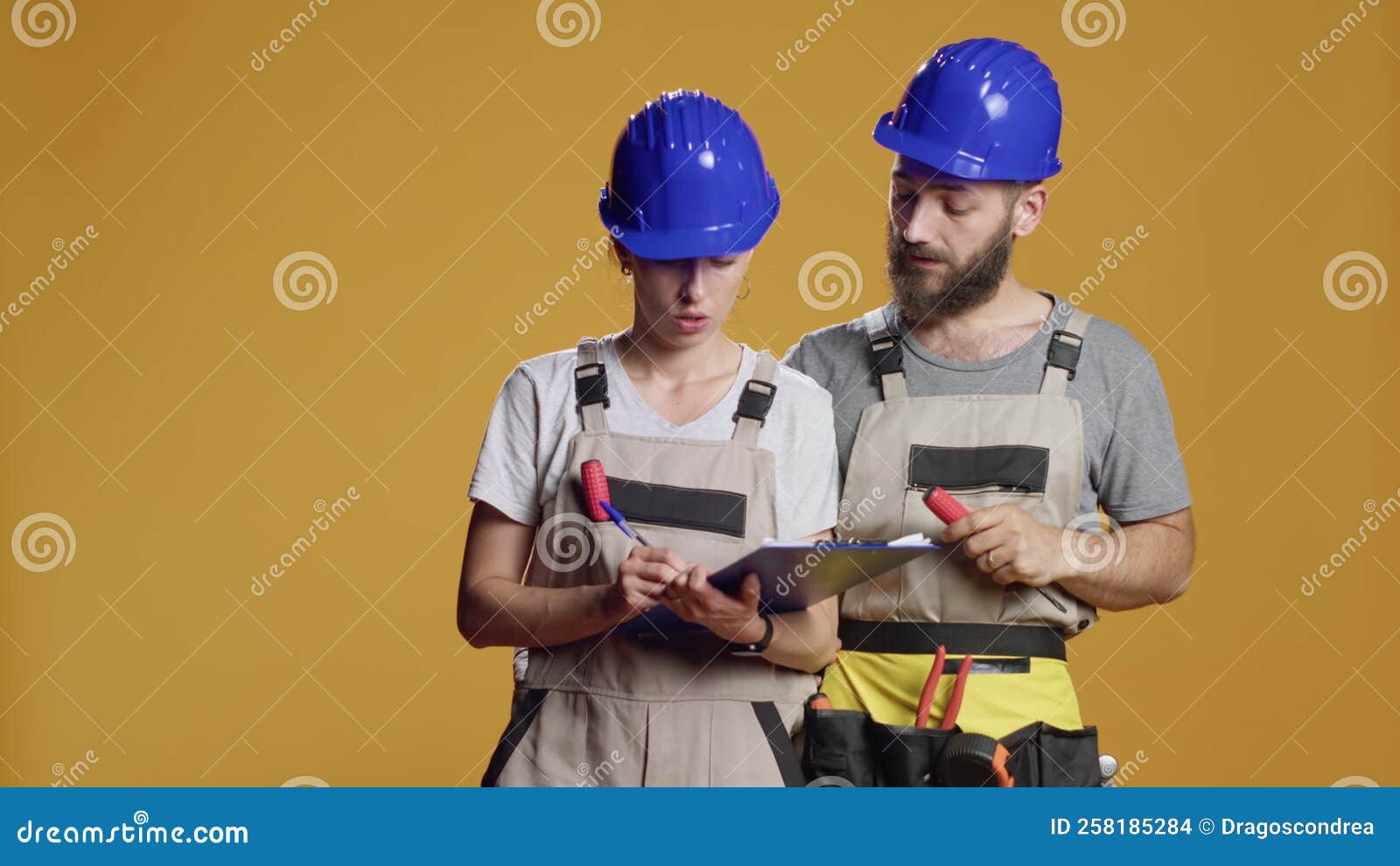 Construction Workers Calculating Measurement on Papers Stock Footage ...