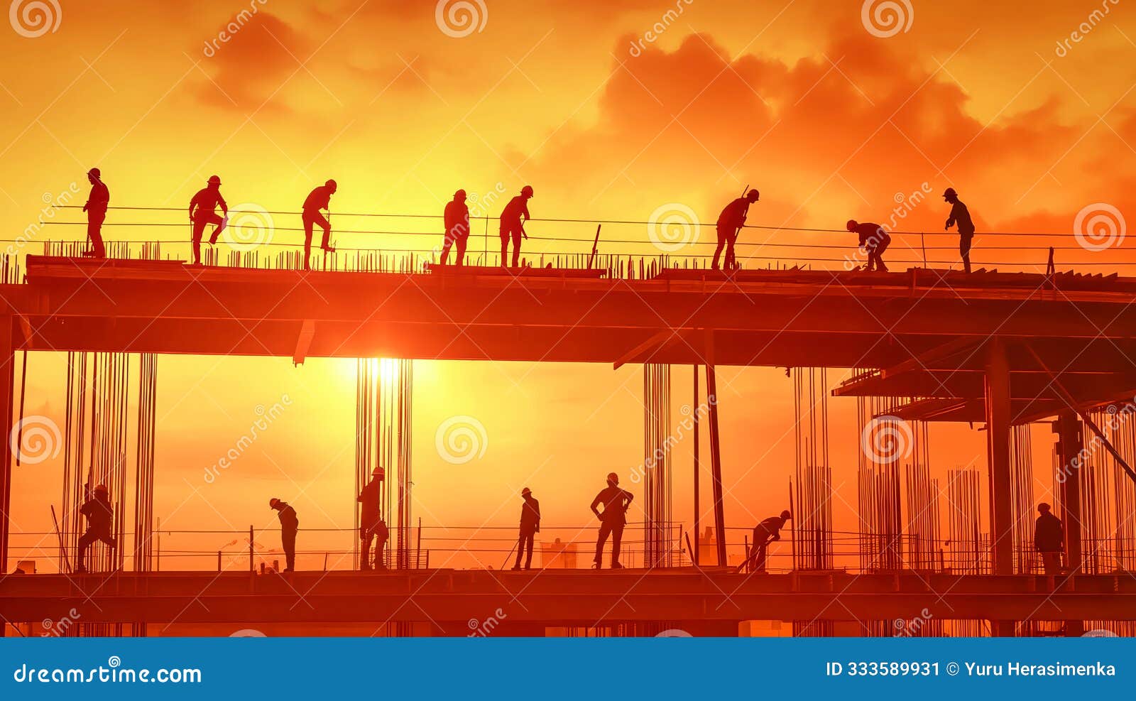 Construction Workers are Captured in Dynamic Poses As they Skillfully ...