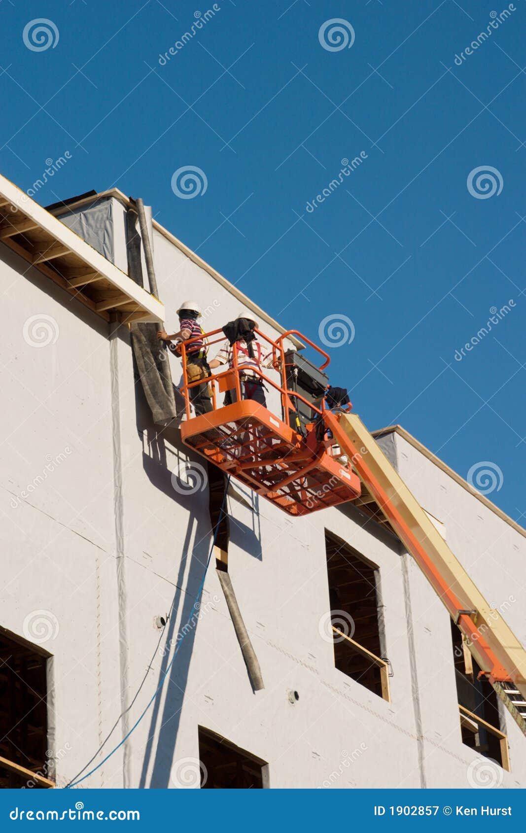 Construction Workers On A Cherry Picker Royalty-Free Stock Photography ...