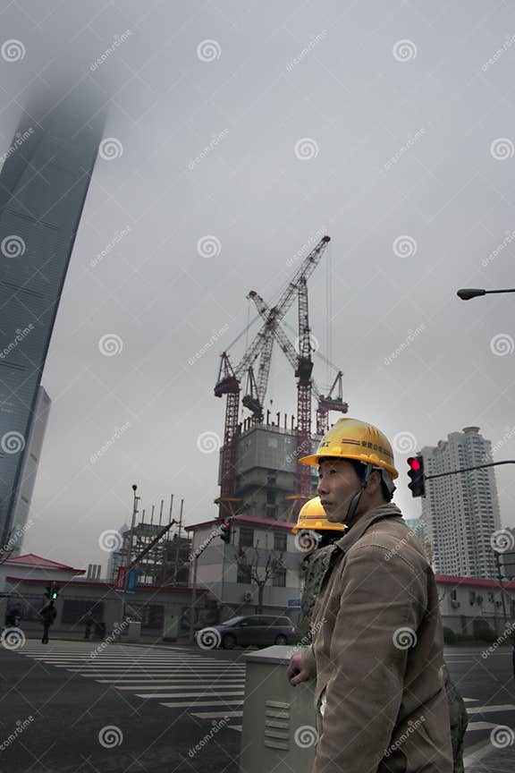 Construction workers china editorial stock image. Image of chinese ...