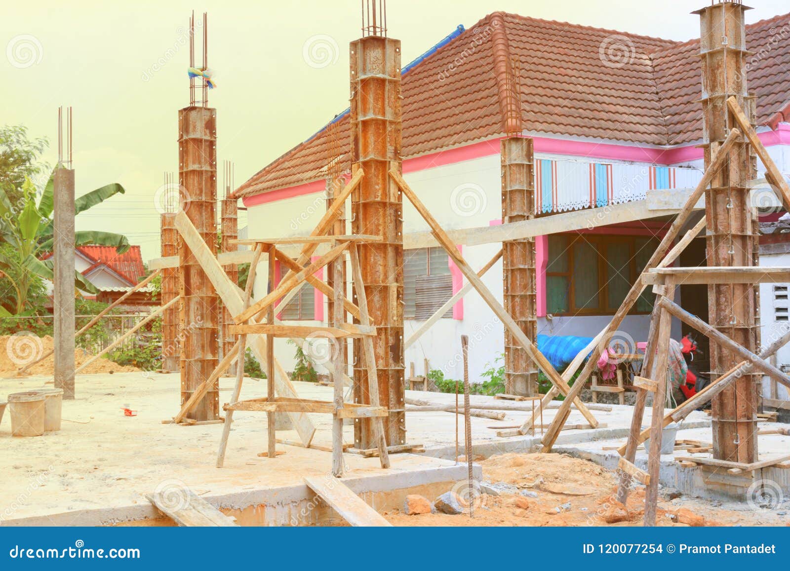 Construction Workers Collaborating In The Installation Formwork ...