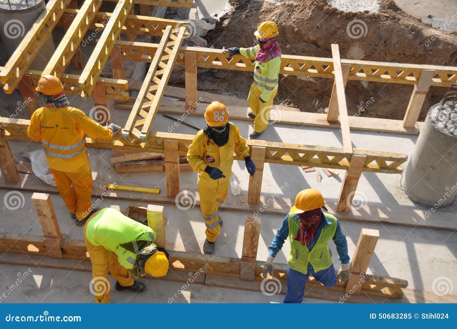 Construction workers editorial image. Image of high, construction ...