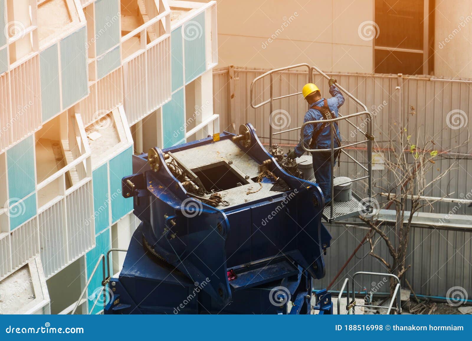 Construction Workers in Construction Areas Stock Photo - Image of ...