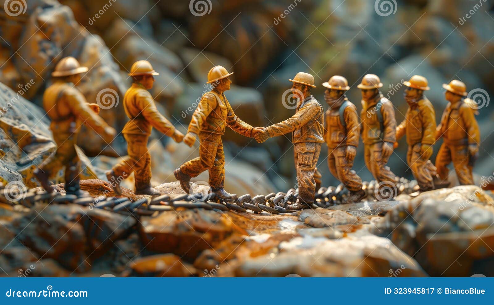 Construction Workers Demonstrating Teamwork and Unity through Handshake ...