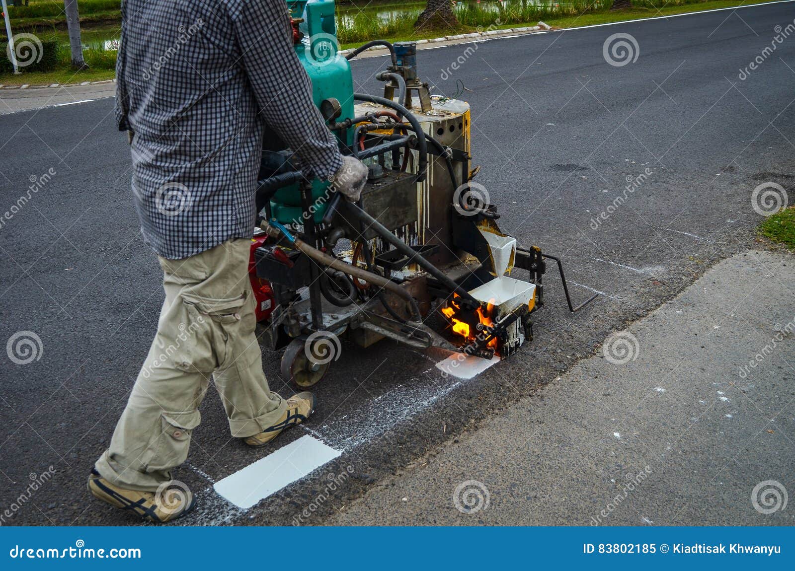 Construction Workers Doing Road Stock Image - Image of heat, thailand ...