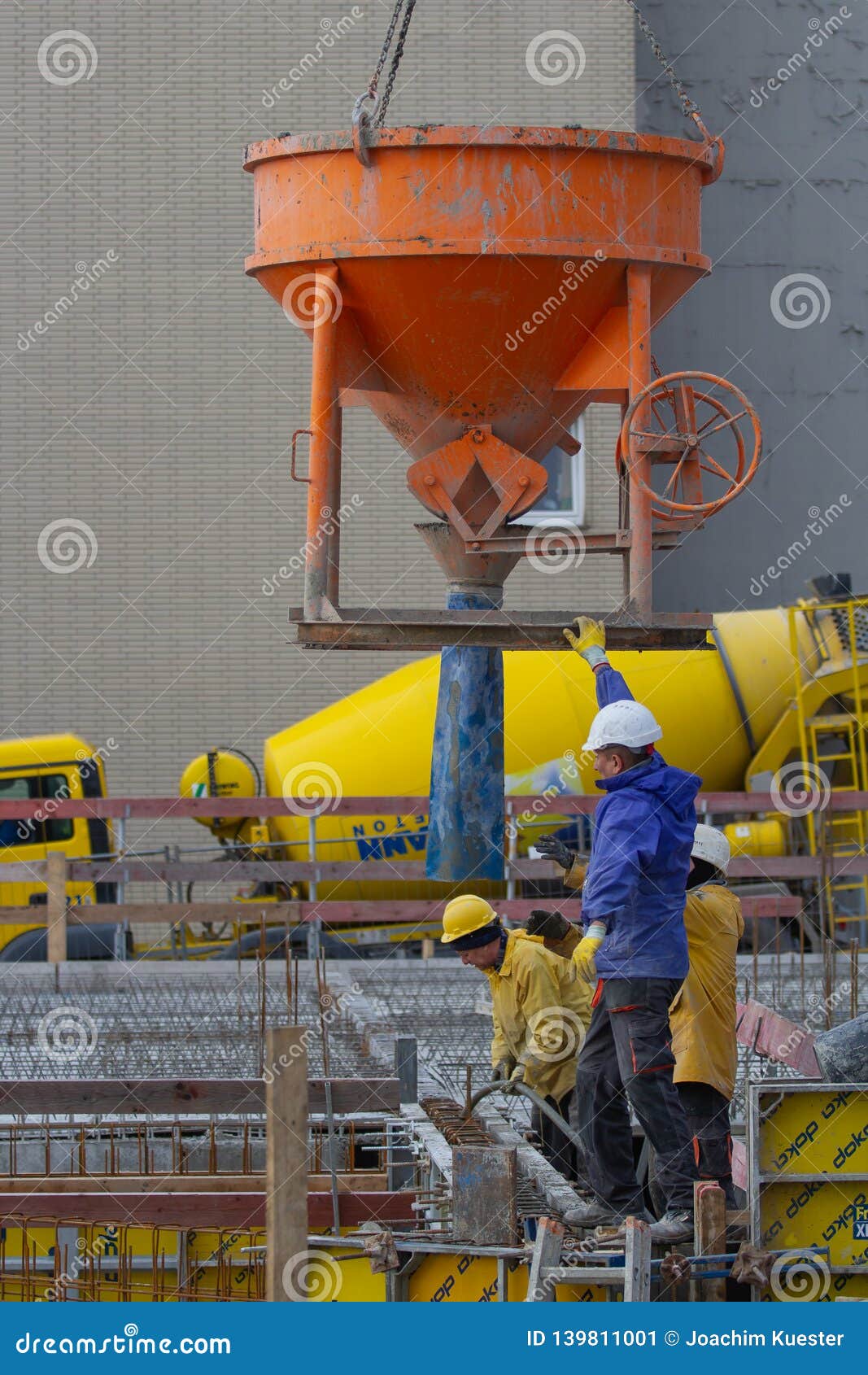 Neuwied, Germany - February 1, 2019: Construction Workers are Filling ...