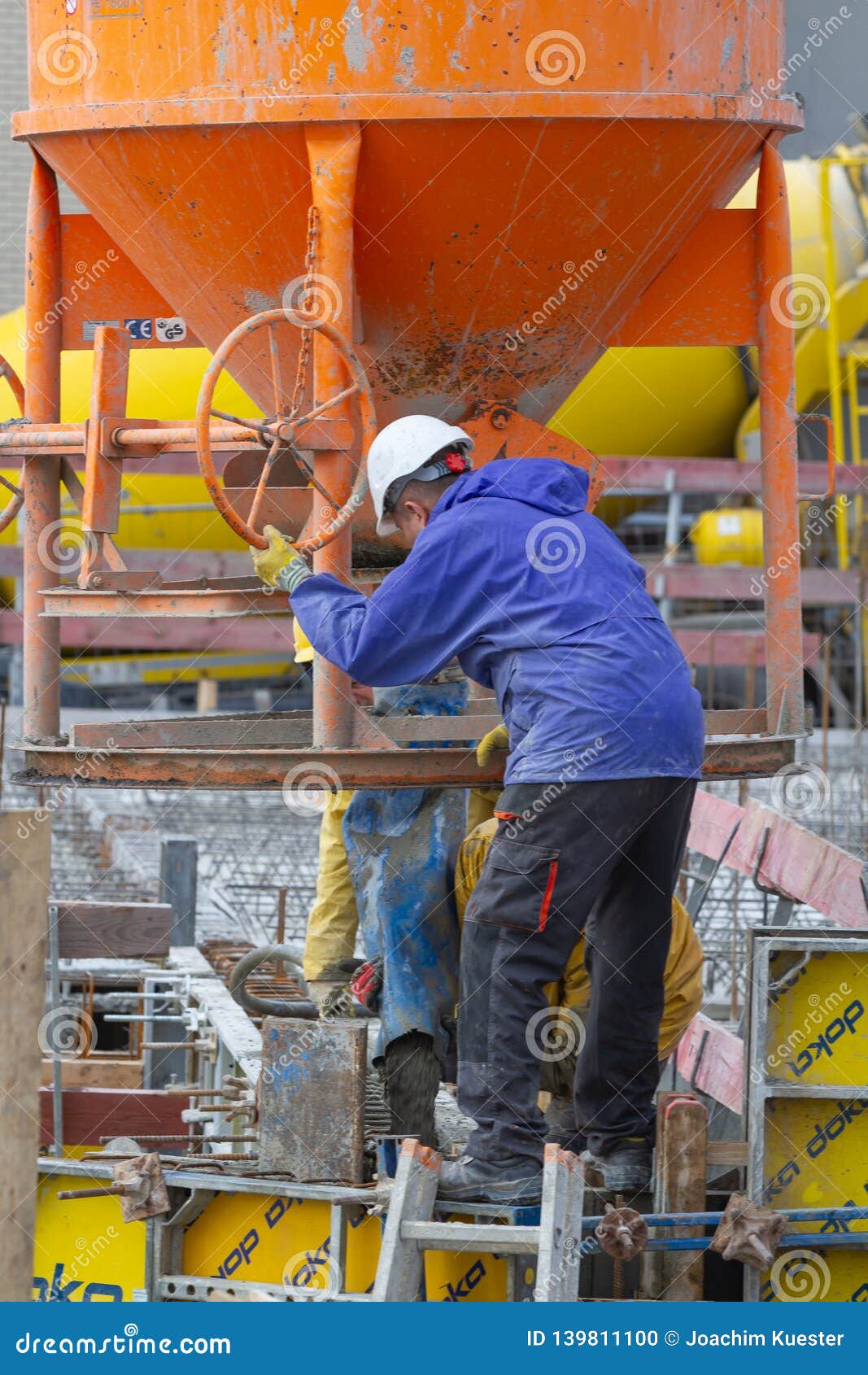 Neuwied, Germany - February 1, 2019: Construction Workers are Filling ...