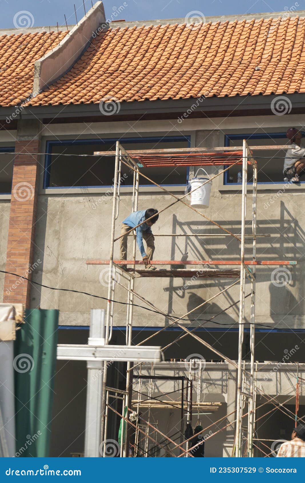Construction Workers are Finishing Building Construction Editorial ...