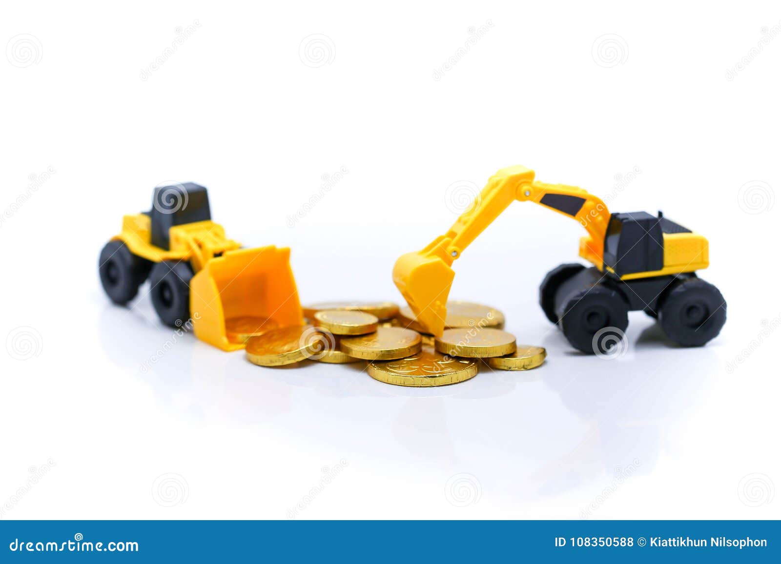 Construction Workers with Gold Coins,engineer and Business Concept ...