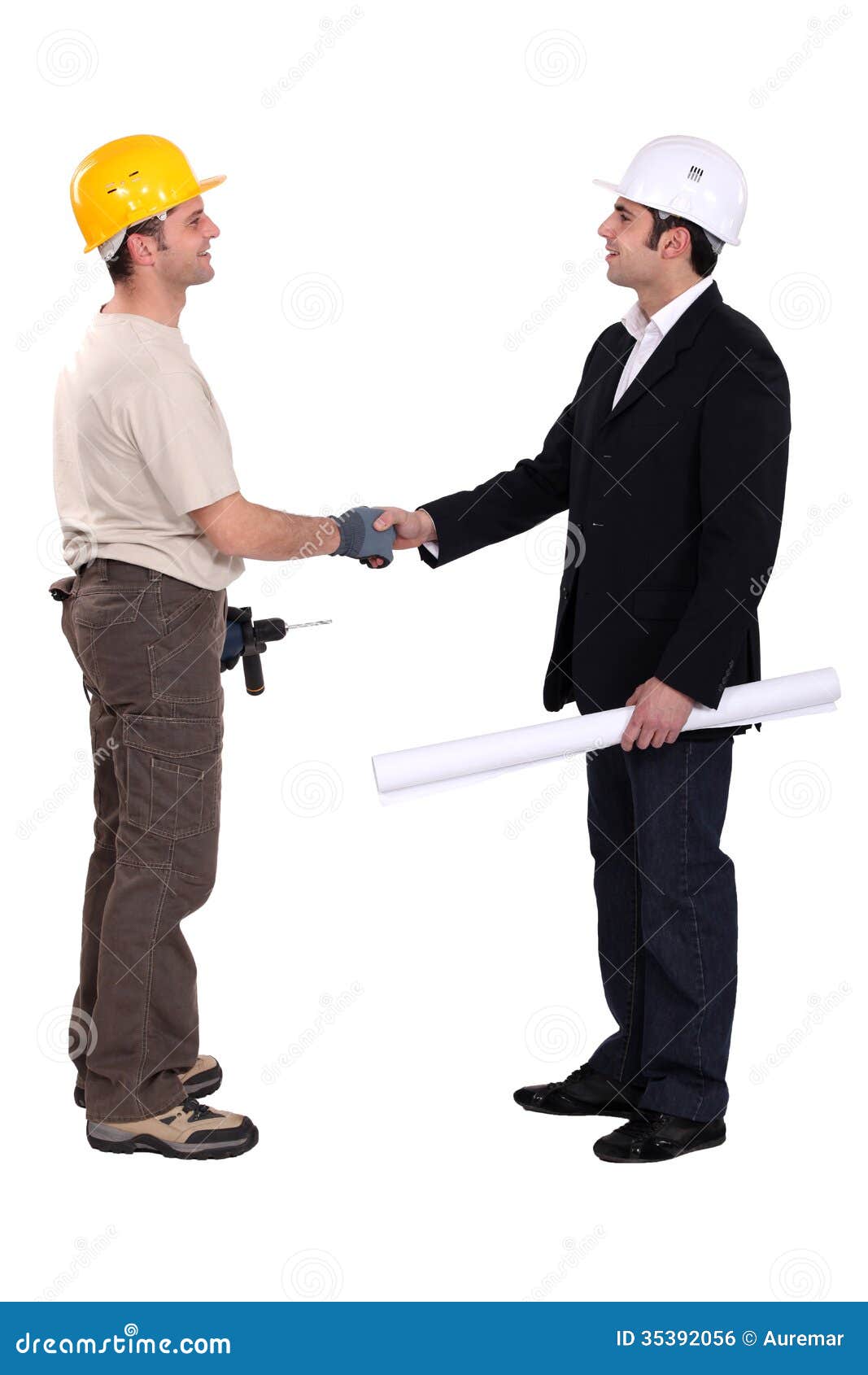 Construction Workers Greeting Stock Photo - Image of operator ...