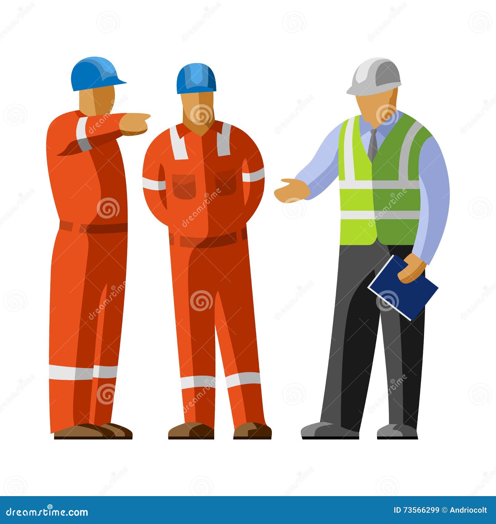 Construction Workers Group and Manager Stock Vector - Illustration of ...
