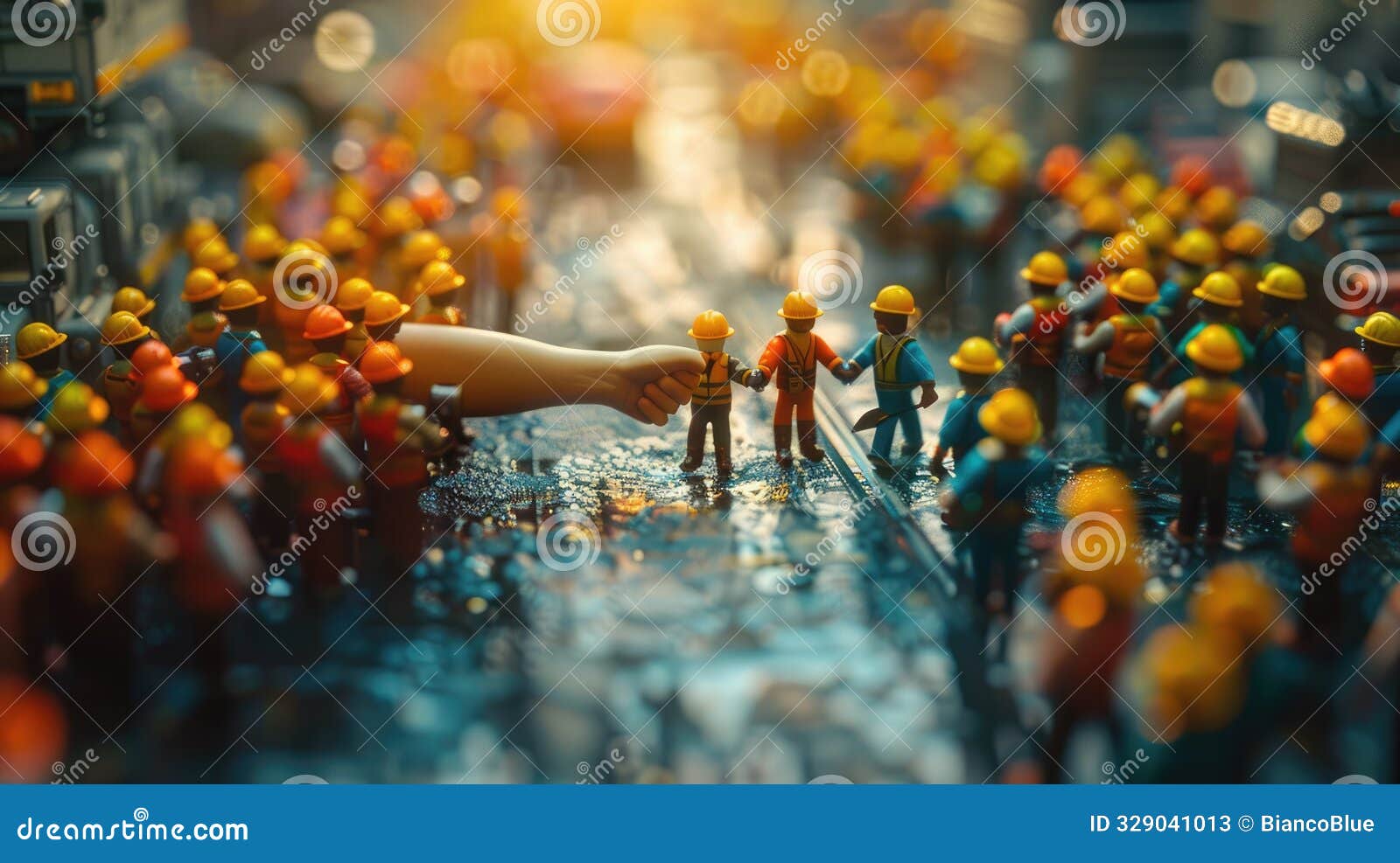 Construction Workers Demonstrating Teamwork and Unity through Handshake ...