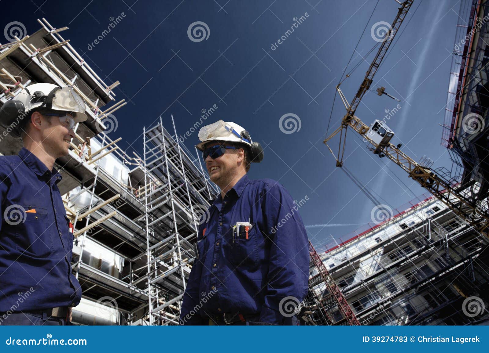 Construction Workers Inside Building Site Stock Image - Image of ...