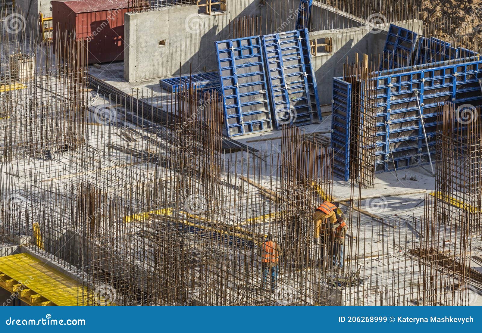Iron Rebars Frame At Construction Site Stock Image | CartoonDealer.com ...