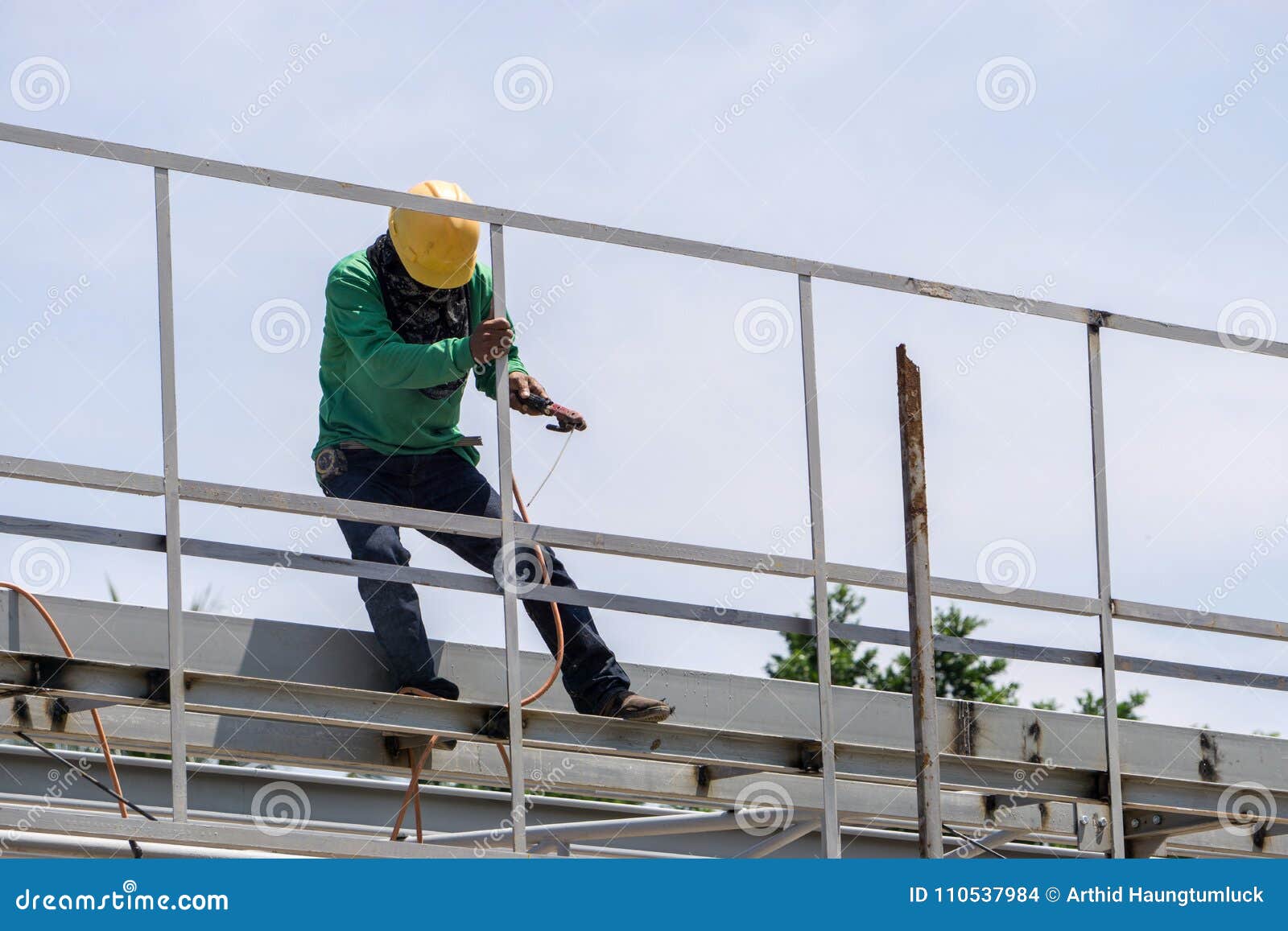 A Construction Workers Installing Beam Formwork. Formwork is Located at ...