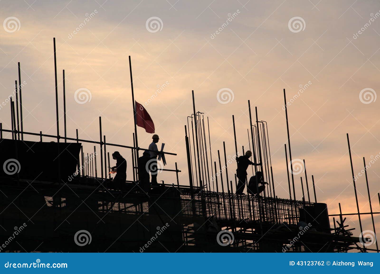 Construction Workers Labor Scene Stock Photo - Image of architecture ...