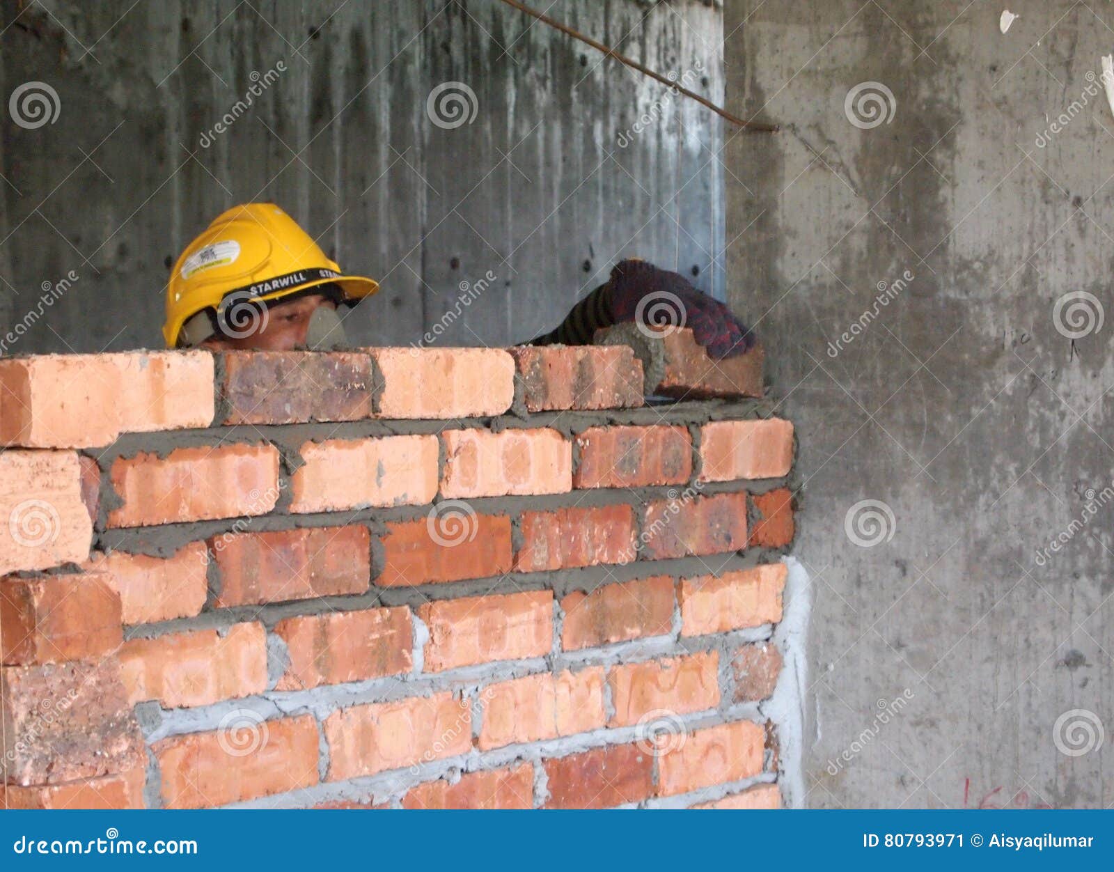 Construction Workers Laying Bricks at Construction Site Editorial Photo ...