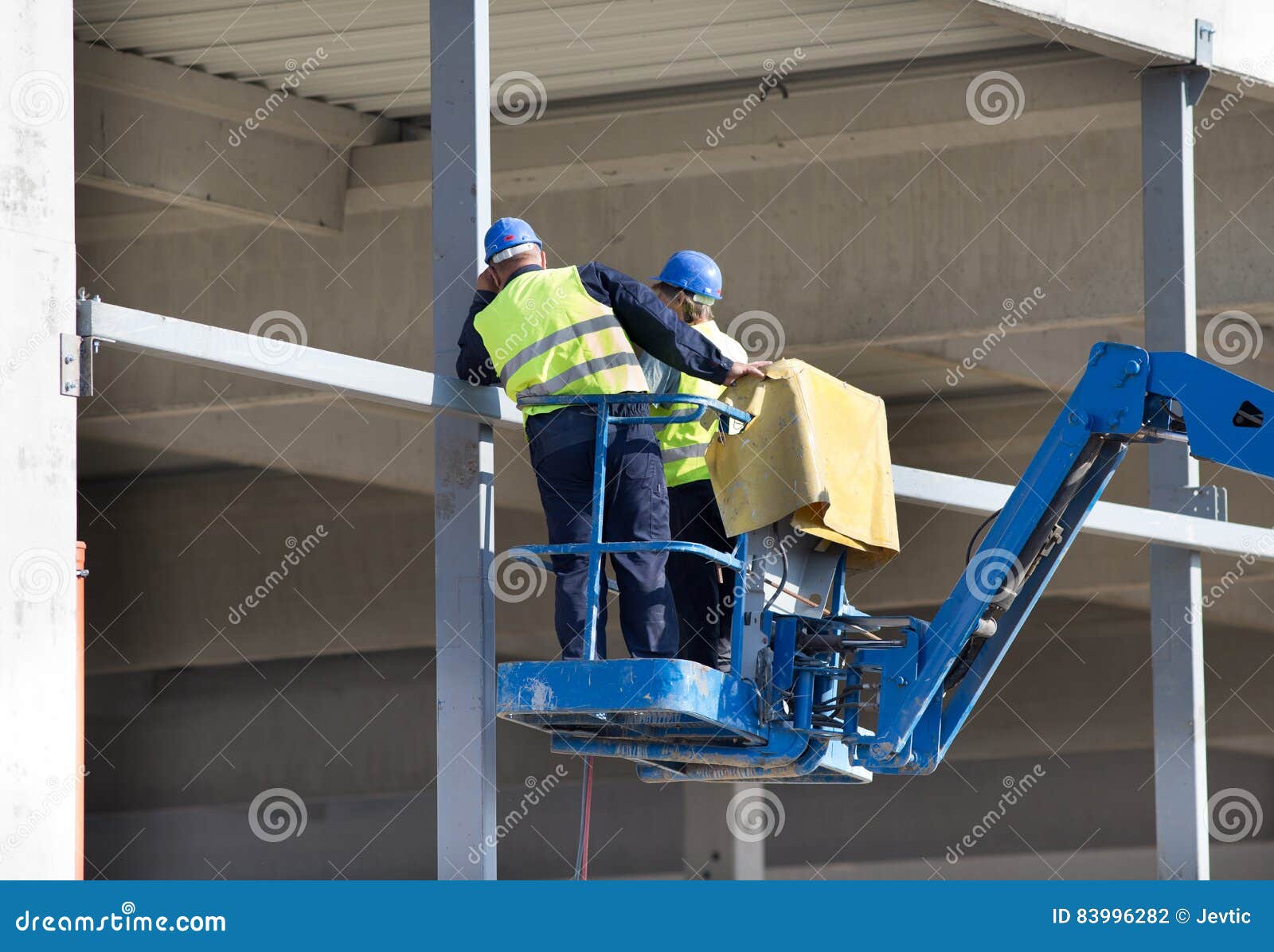 Construction Workers In Lifting Cage Editorial Image | CartoonDealer ...