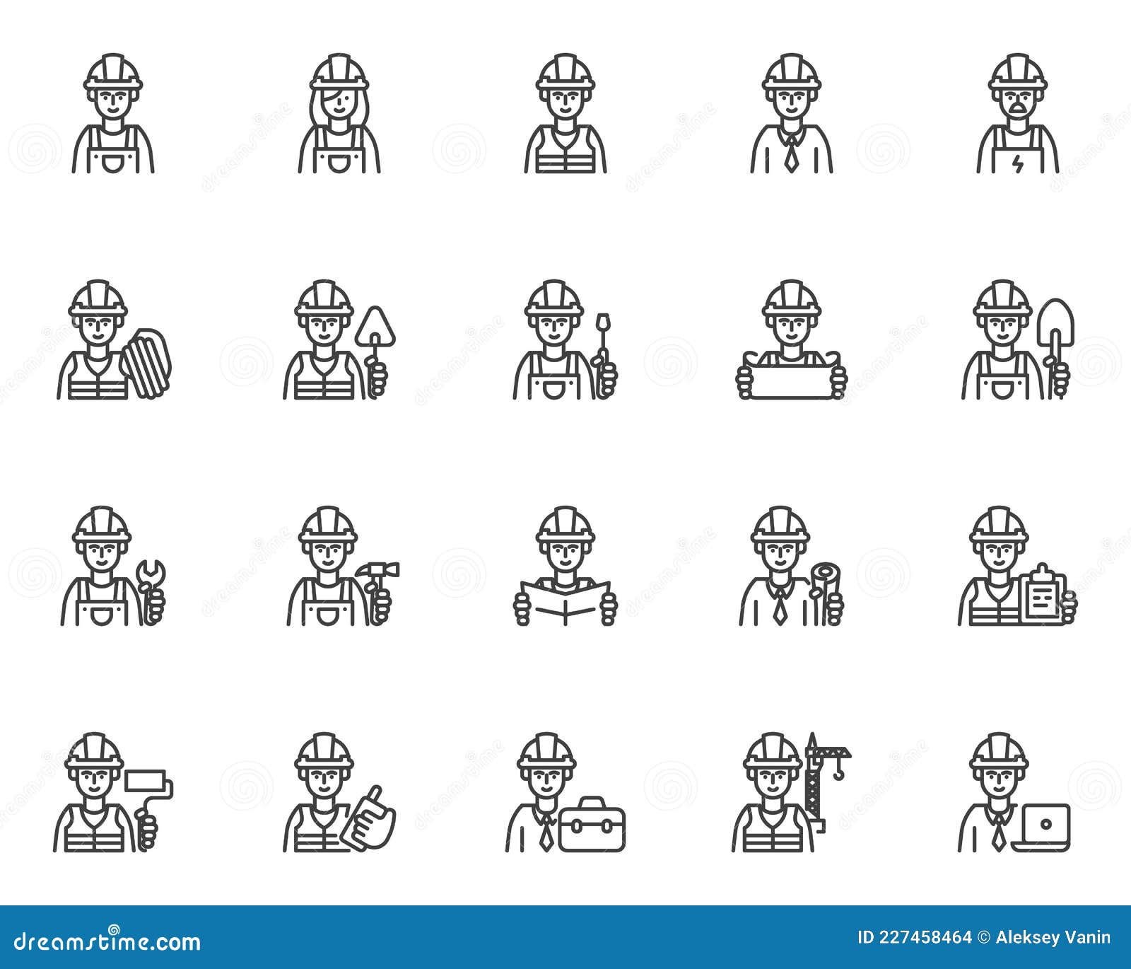Key Workers Line Icons. Linear Set. Quality Vector Line Set Such As ...