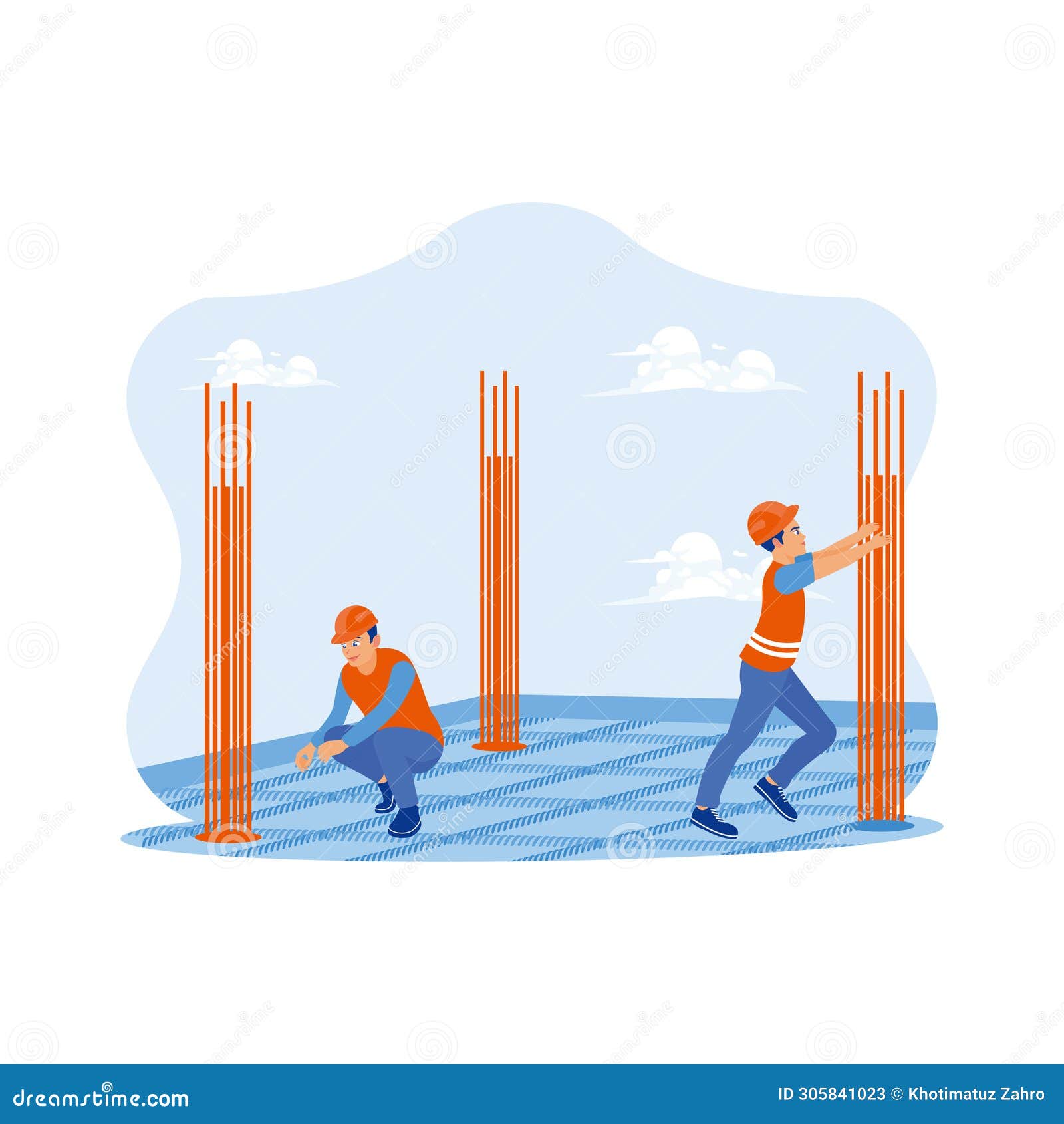 Construction Workers Making Multi-storey Buildings At A Development ...