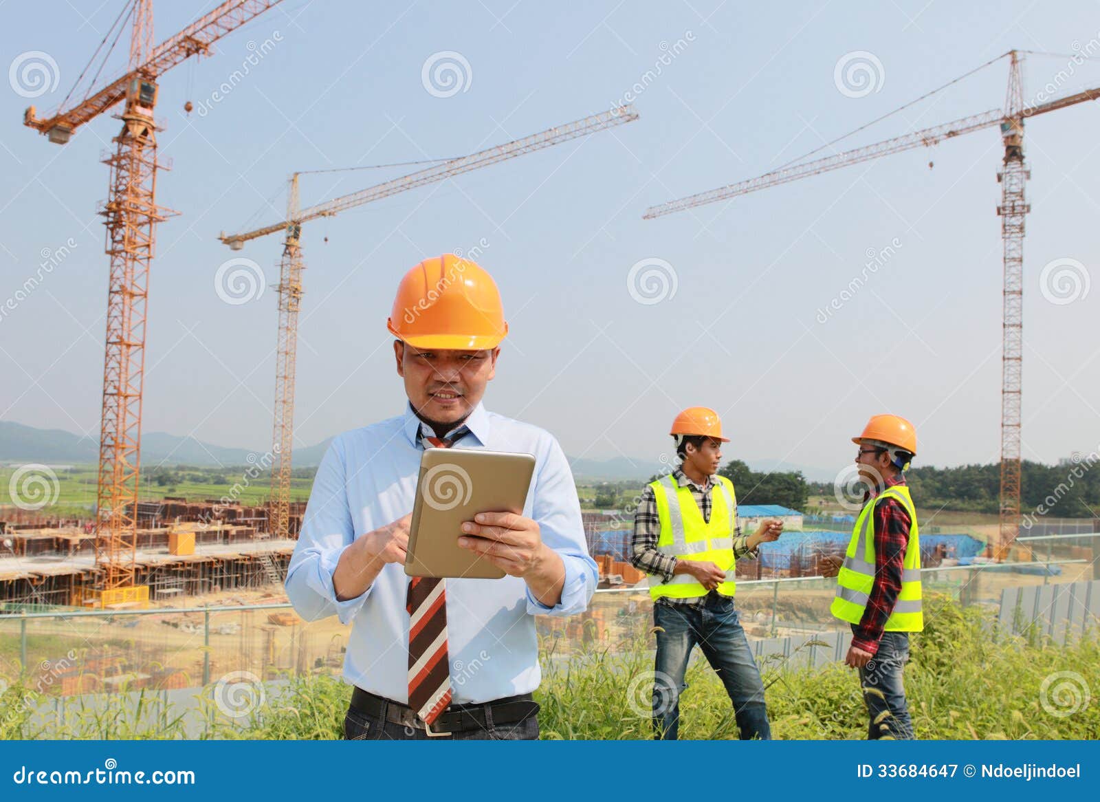 Construction workers stock image. Image of control, foreman - 33684647