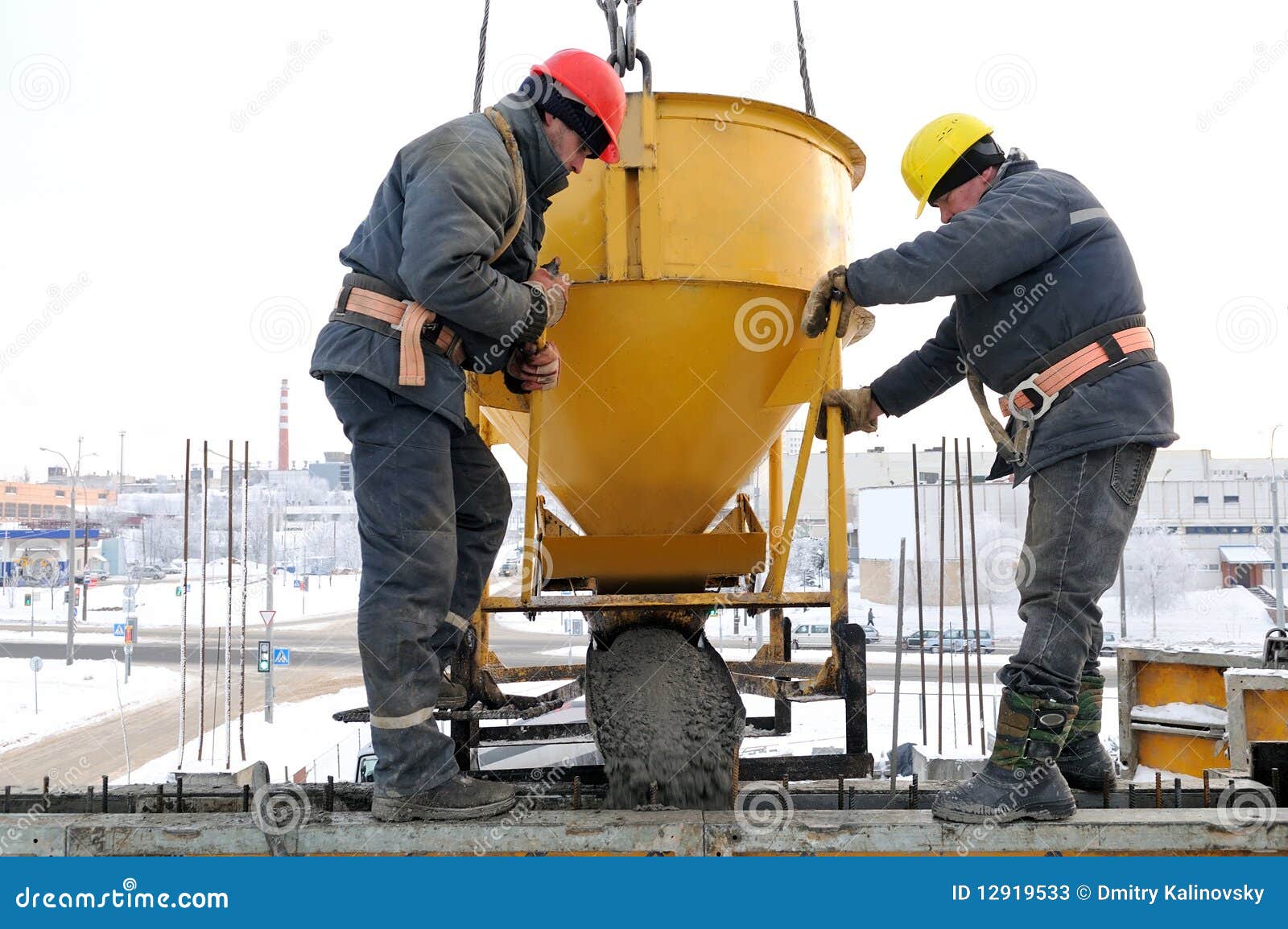 Construction Workers Pouring Stock Image - Image of crew, formwork ...