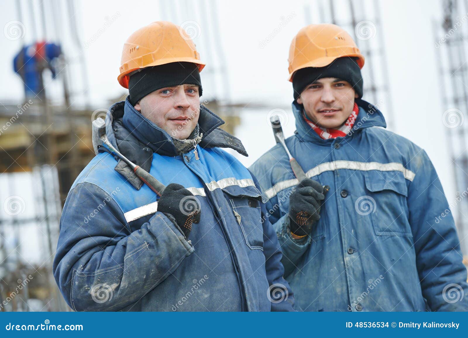Construction Workers Preparing Formwork Stock Photo - Image of builder ...