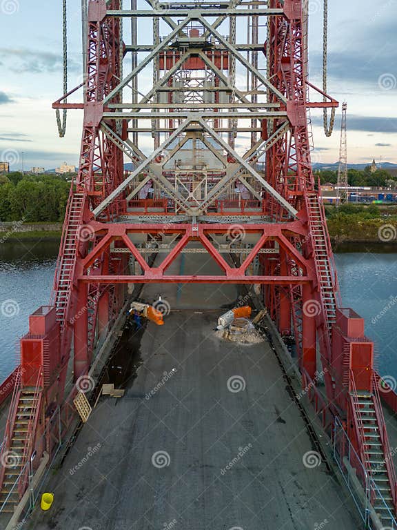 Construction Workers Repairing Road Surface on Bridge Stock Photo ...