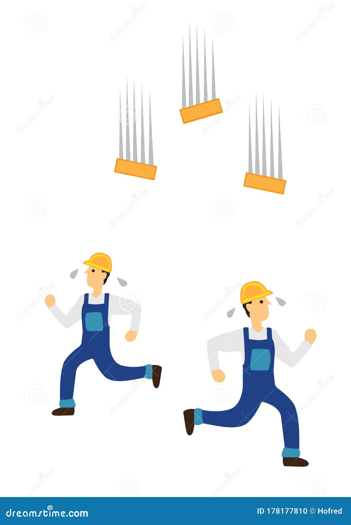 Workplace Accident Icon, Injury At Work Yellow Warning Sign Vector ...