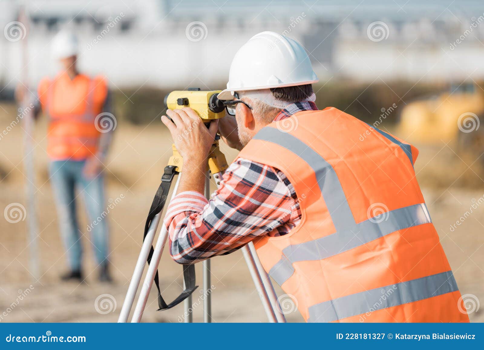 Construction Workers Setting Equipment Stock Image - Image of industry ...