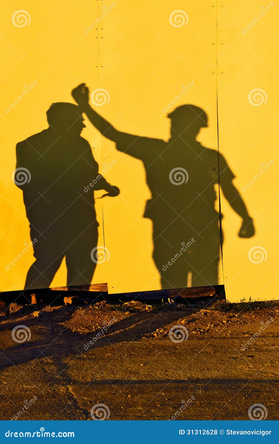 Construction Workers Shadows Stock Photo - Image of silhouette ...