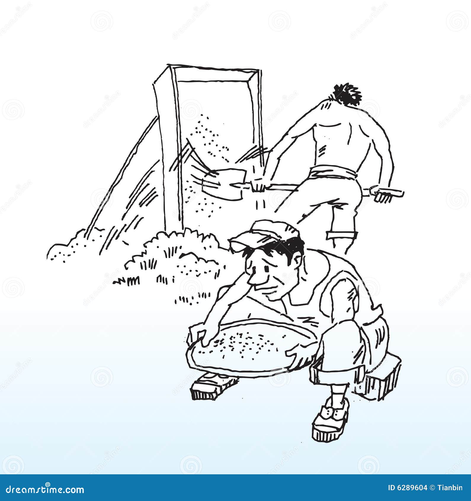 Construction Workers on Site Stock Vector - Illustration of site ...