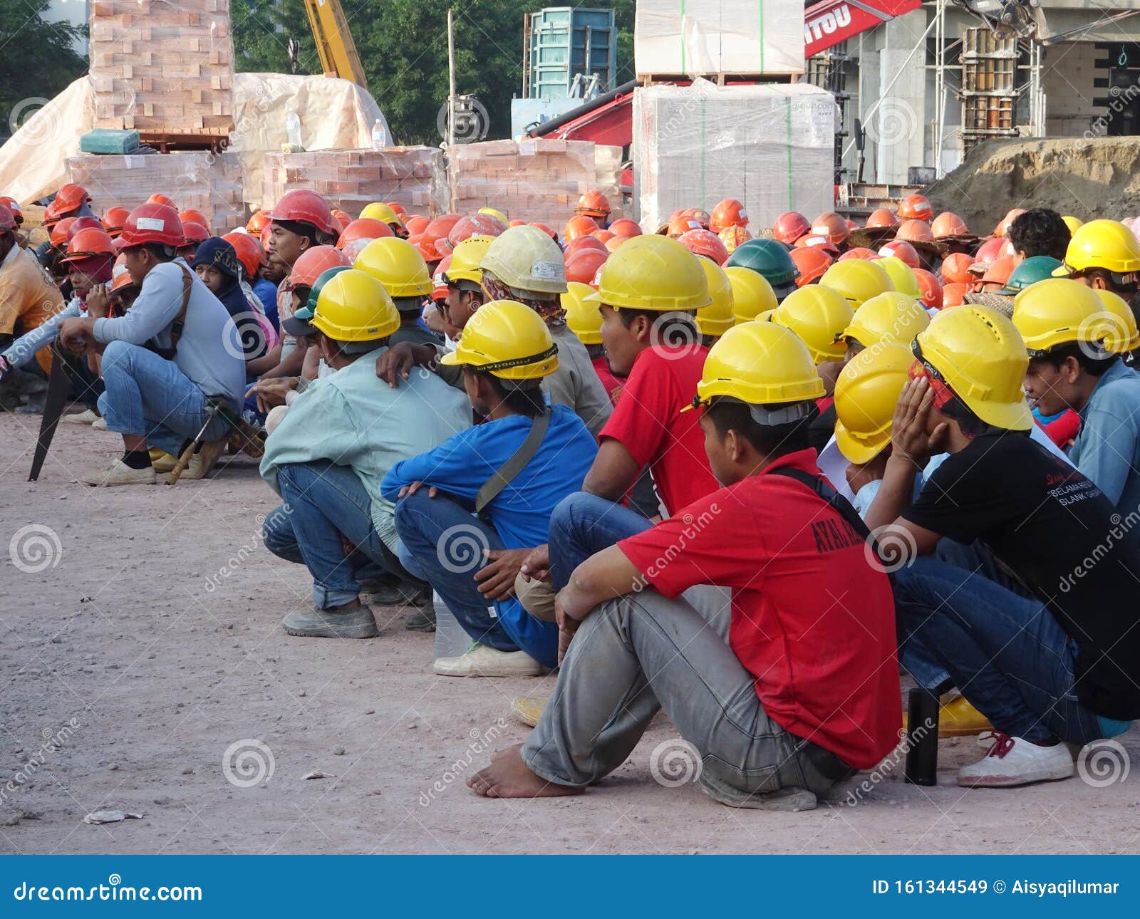 Construction Workers at the Construction Site Doing the daily Routine ...