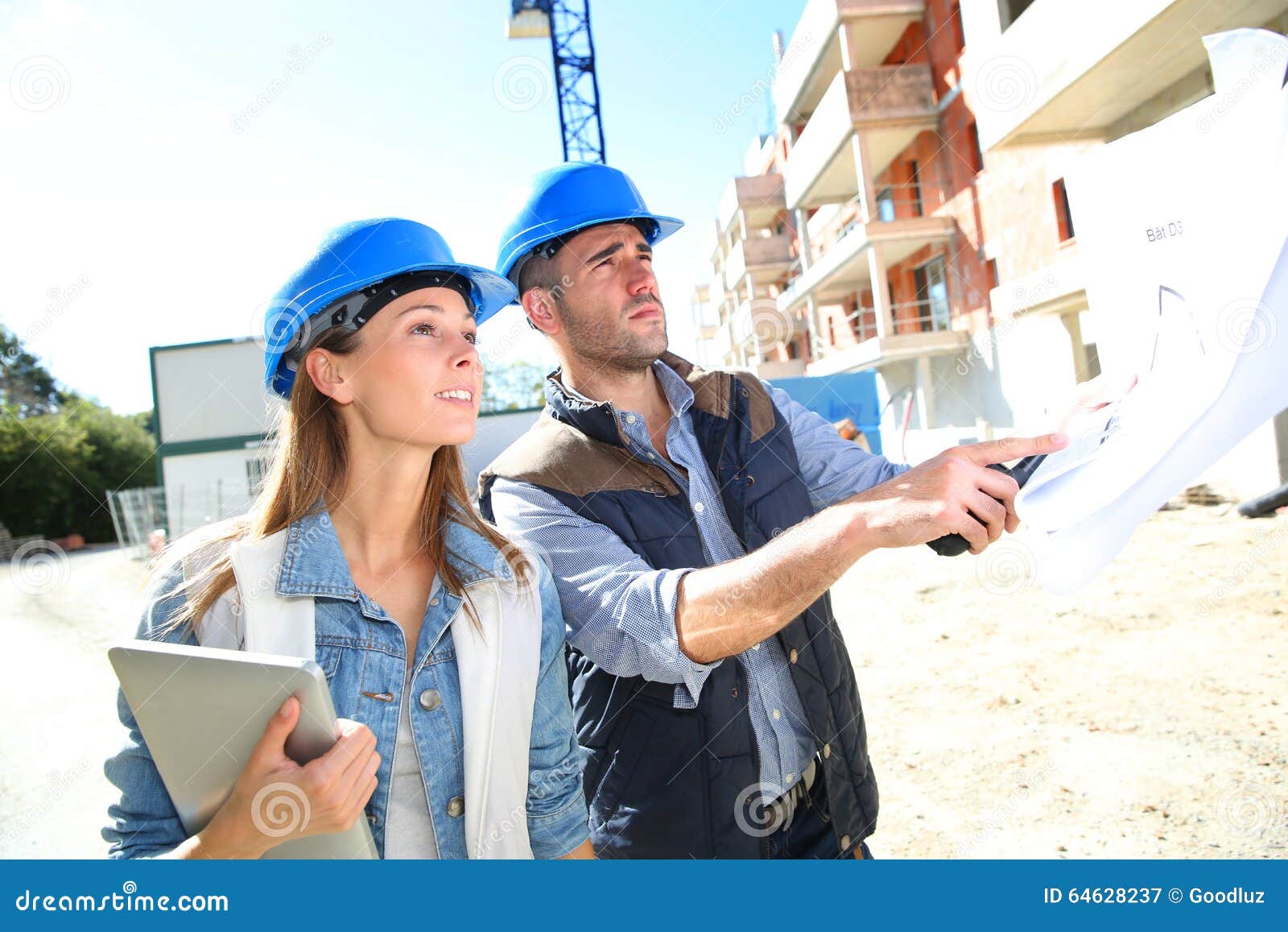 Construction Workers on Site Stock Image - Image of contractor ...