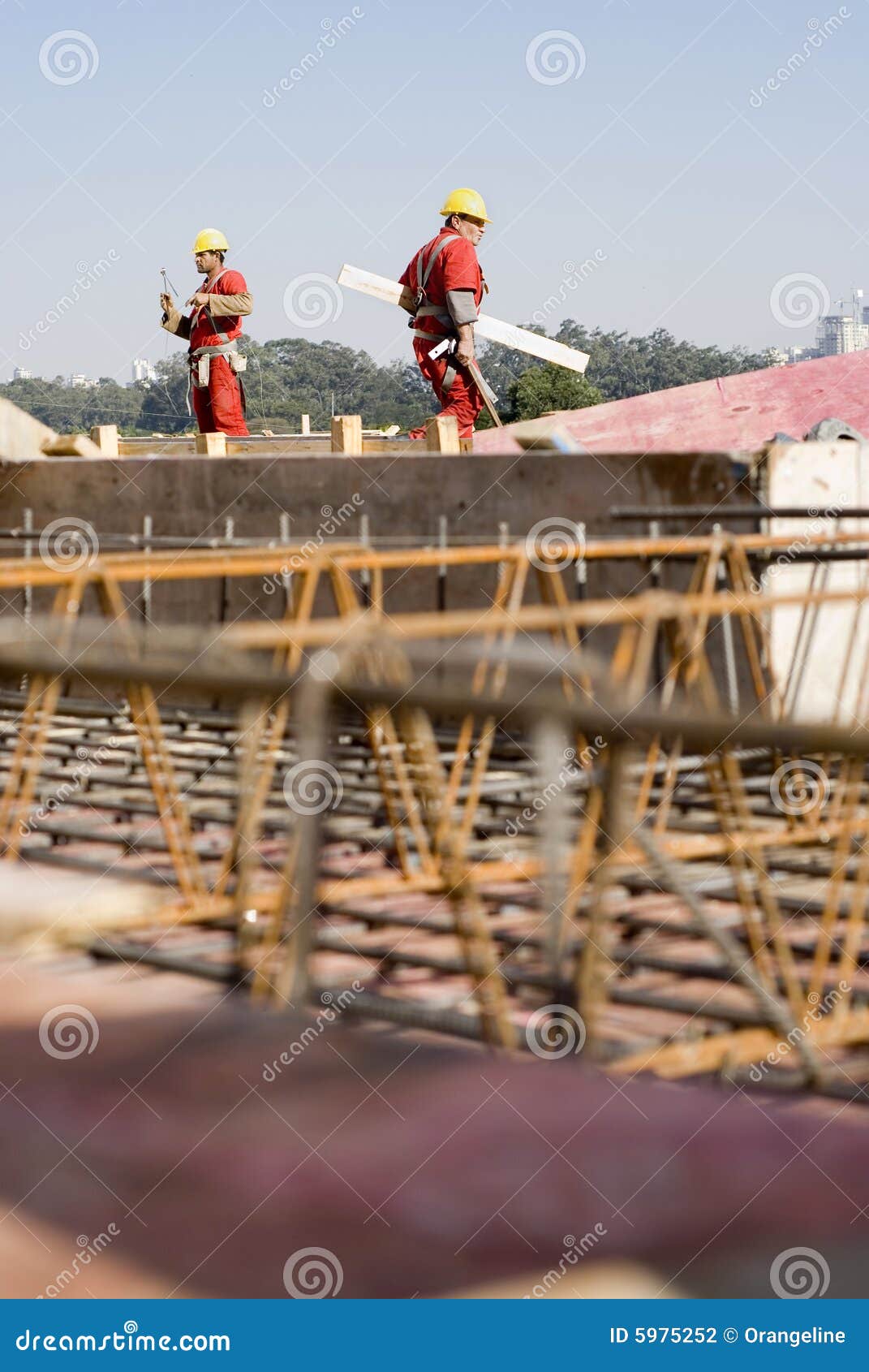Construction Workers at Site - Vertical Stock Photo - Image of forties ...
