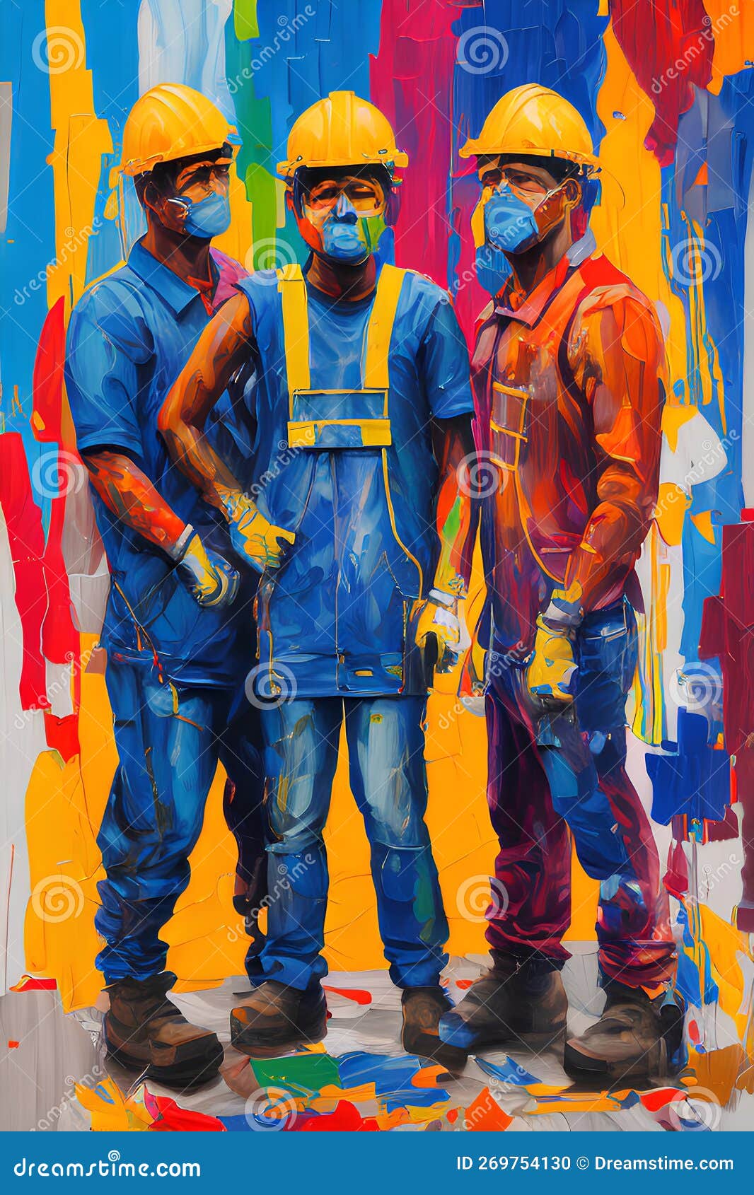 Construction Workers on a Construction Site. Wear PPE for Safety and To ...