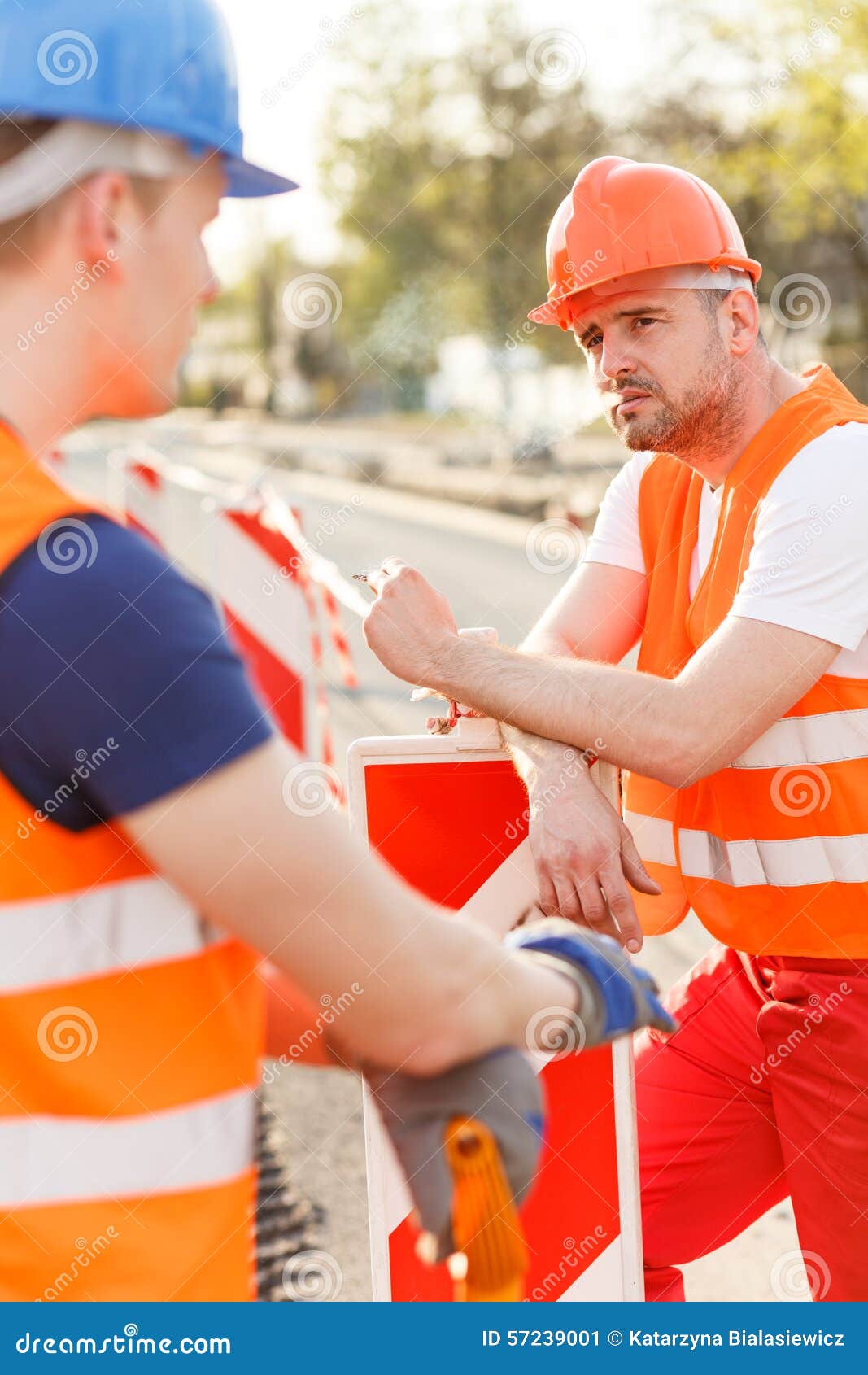 Construction Workers Smoking Cigarette Stock Image - Image of roadwork ...