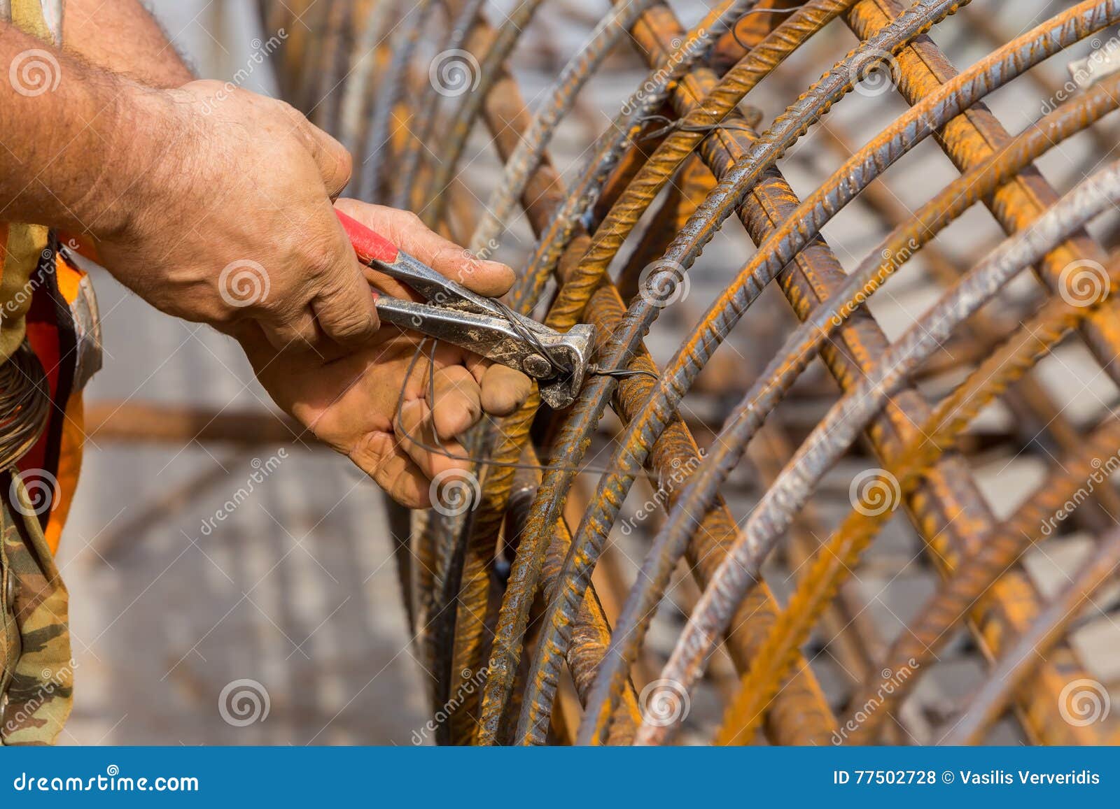 Construction Workers Steel Tie.Selective Focus Stock Photo - Image of ...