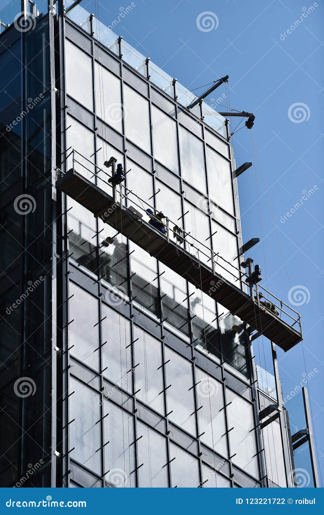 Suspended Platform, Construction Cradle Hanging On Building ...