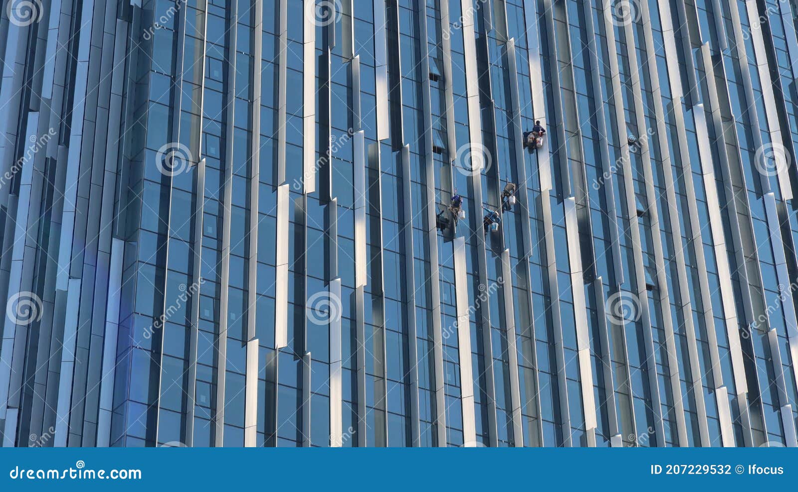 Construction Workers Suspended on Ropes Editorial Photography - Image ...