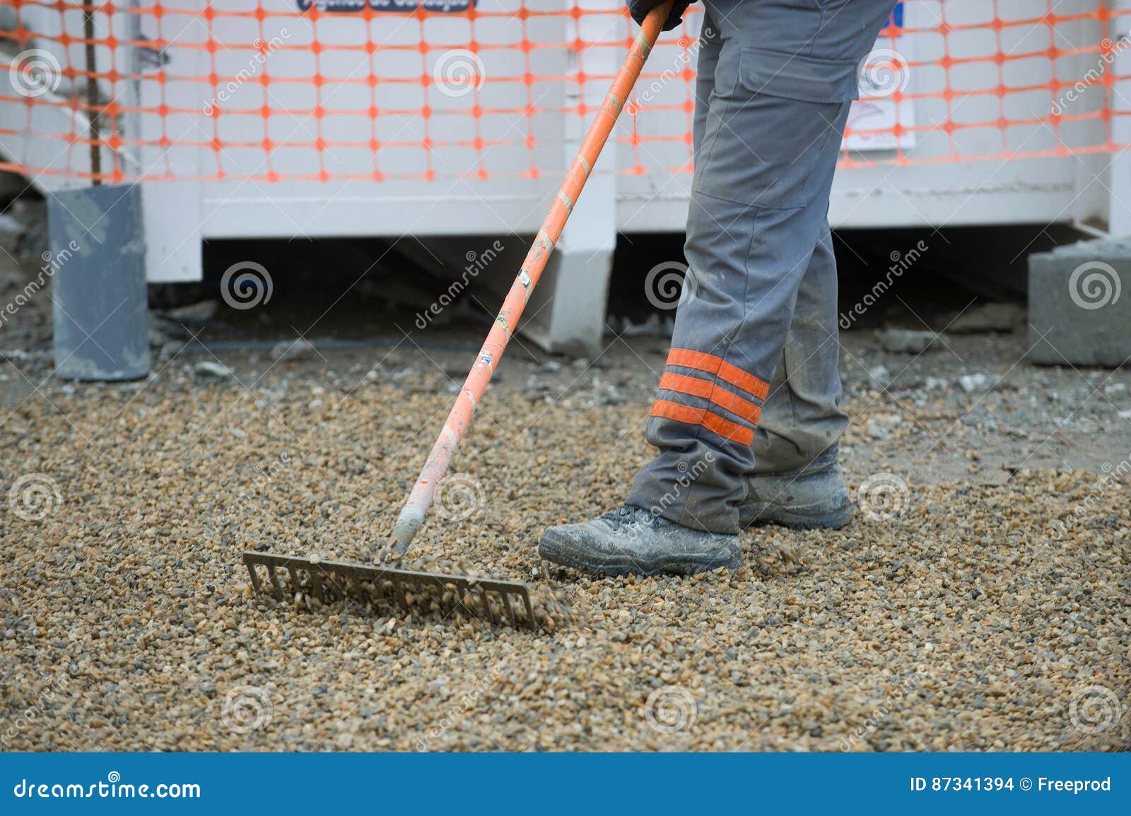Construction Workers Sweeping in the Installation Stock Photo - Image ...