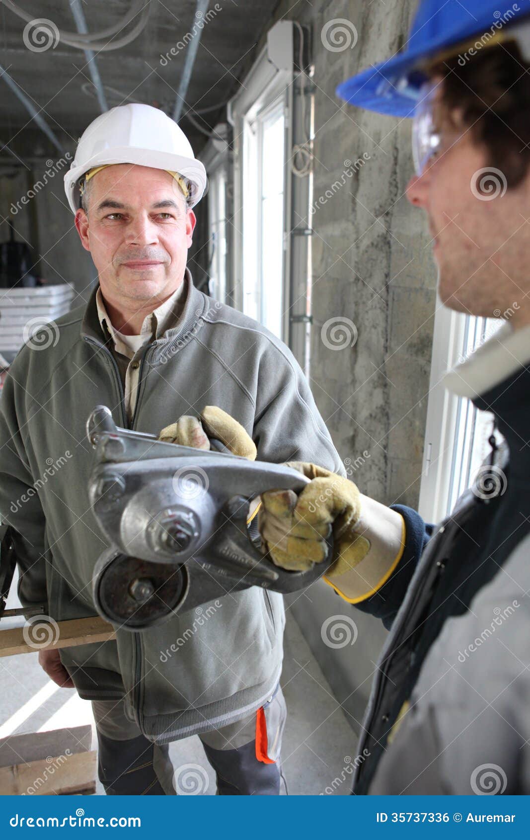 Construction workers stock photo. Image of metal, coworkers - 35737336