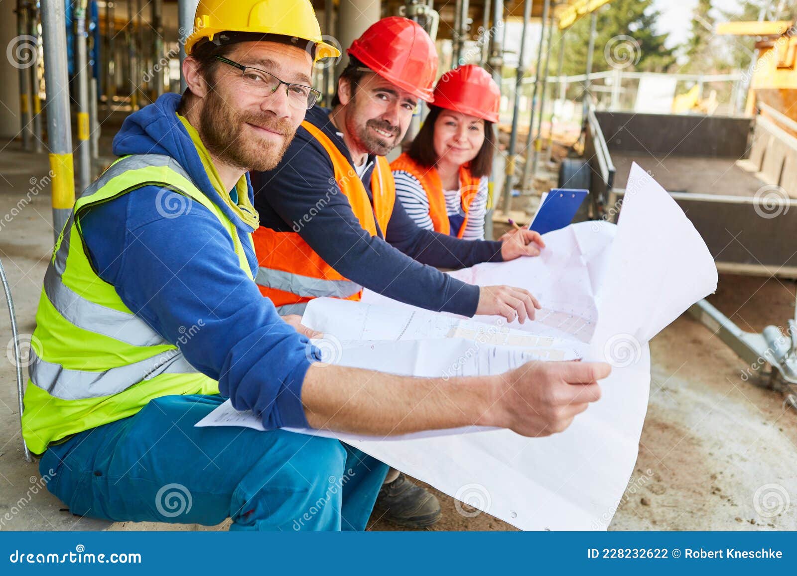 Construction Workers Team and Architect on the Construction Site Stock ...