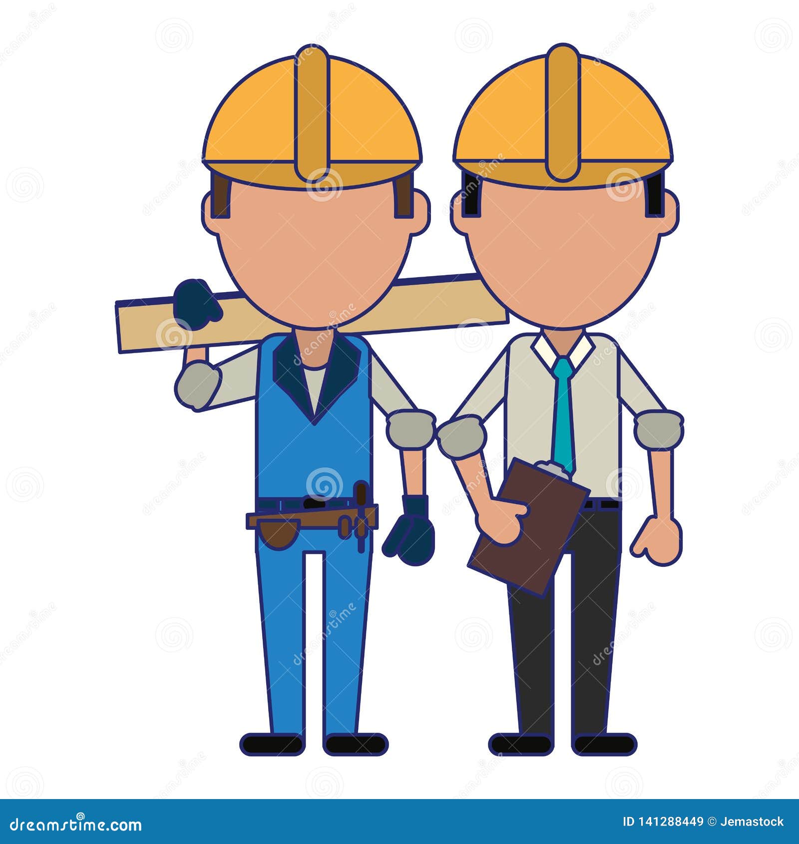 Construction Workers Avatars Stock Vector - Illustration of ...