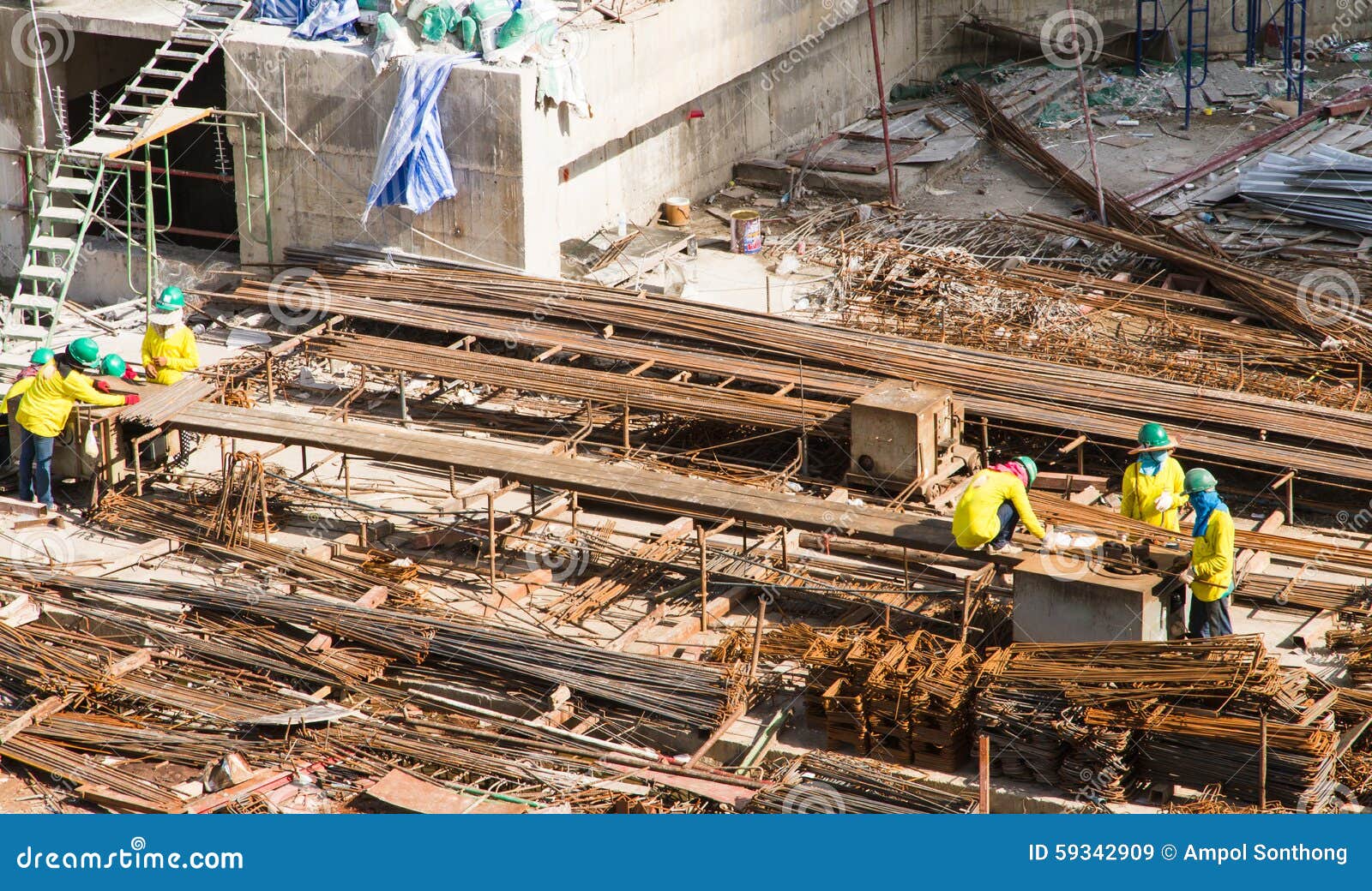 Construction workers. stock image. Image of steel, offices - 59342909