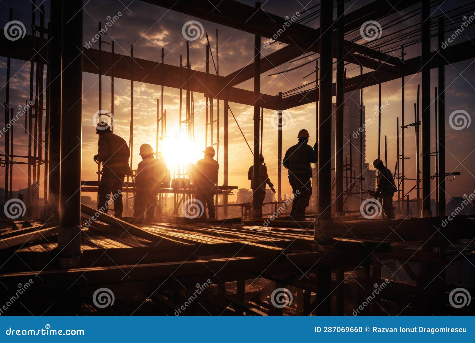 Construction Workers Transforming the Landscape. Scene Captures the ...