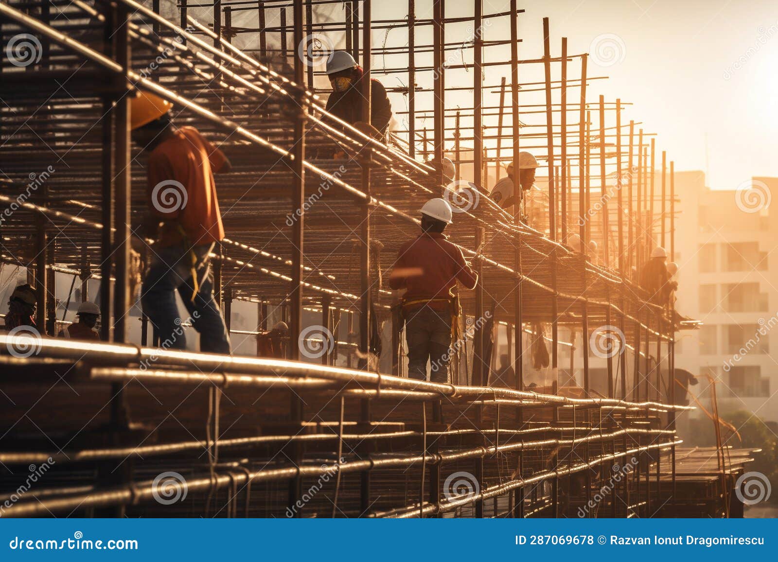 Construction Workers Transforming the Landscape. Scene Captures the ...