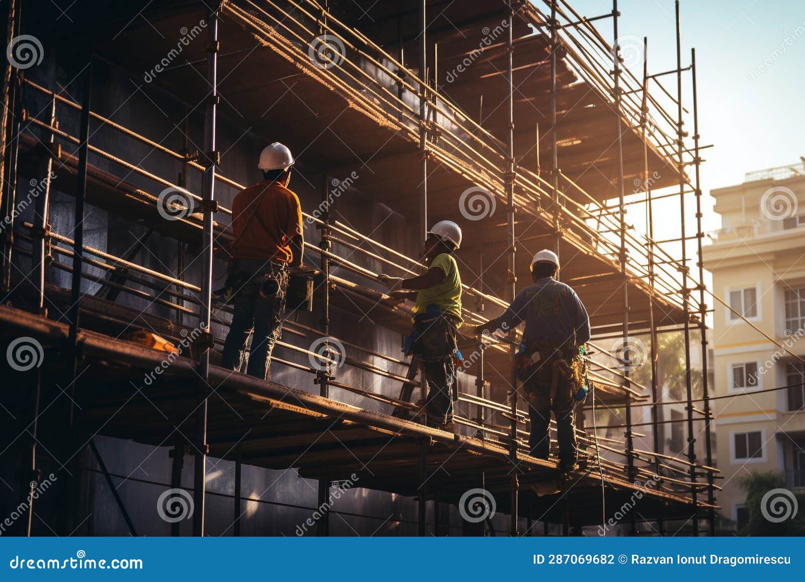 Construction Workers Transforming the Landscape. Scene Captures the ...
